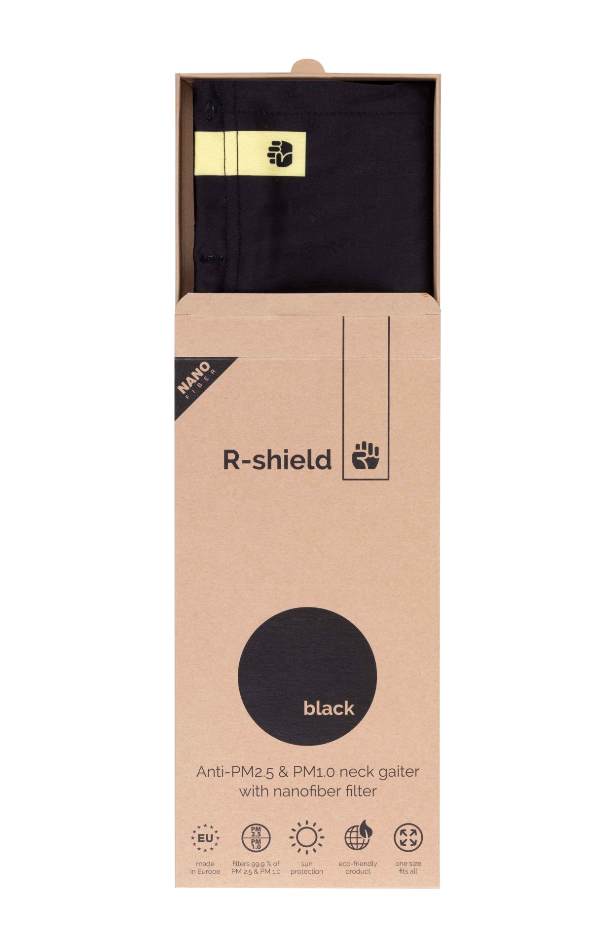 Antiviral R-Shield BLACK - Universal Size - 99.9% protection from ...